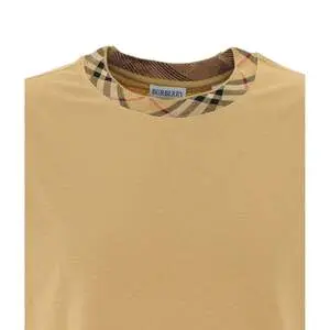 Burberry Check Trim T-shirt - Cream