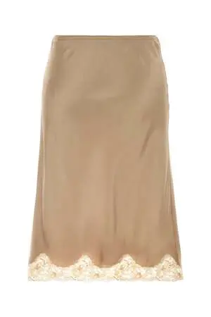 Saint Laurent Beige Satin Skirt