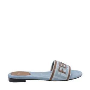 Fendi Sunshine Denim Effect Ff Sandals - Blue