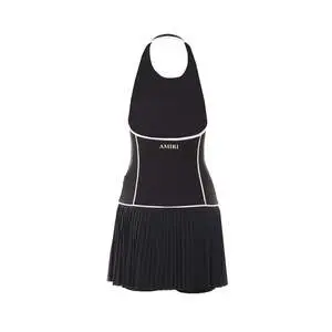 Amiri Logo Pleated Mini Dress