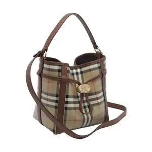 Burberry Check Print Coated Cotton Bucket Bag