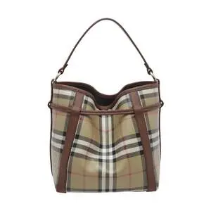 Burberry Check Print Coated Cotton Bucket Bag
