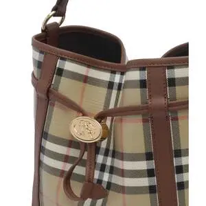 Burberry Check Print Coated Cotton Bucket Bag