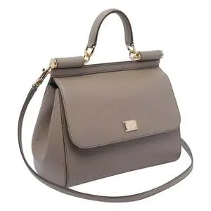 Dolce & Gabbana Calf Leather Top Handle Handbag - Gray