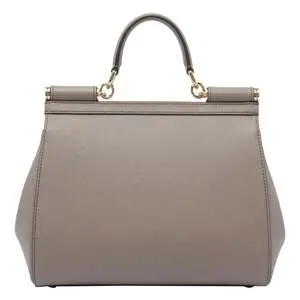 Dolce & Gabbana Calf Leather Top Handle Handbag - Gray