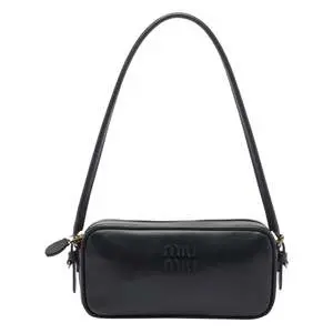 Miu Miu Logo Shoulder Bag - Black