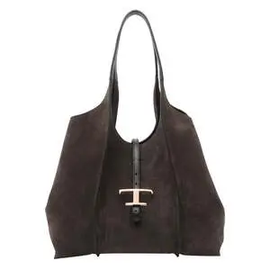 TOD'S Medium T-timeless Suede Shopping Bag - Brown