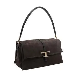 TOD'S Small Timeless Flap Suede Shoulder Bag - Brown