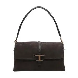 TOD'S Small Timeless Flap Suede Shoulder Bag - Brown