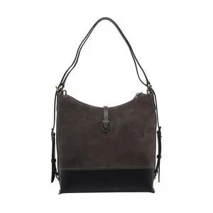 TOD'S Small Suede Timeless Backpack And Shoulder Bag - Brown