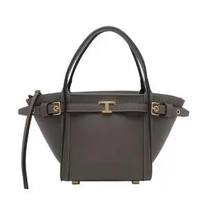 TOD'S T Signature Mini Leather Bag - Gray