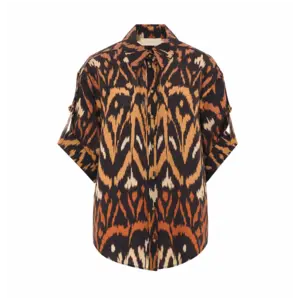 Zimmermann Aster Relaxed Shirt With Geometric Print - Brown