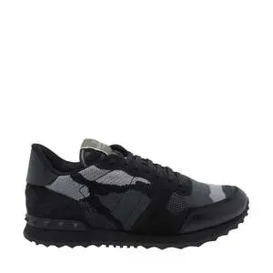 Valentino Garavani Camouflage Rockrunner Sneakers - Black