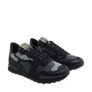 Valentino Garavani Camouflage Rockrunner Sneakers - Black