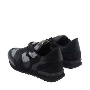Valentino Garavani Camouflage Rockrunner Sneakers - Black