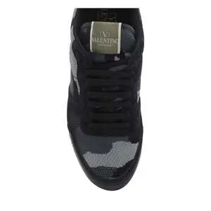 Valentino Garavani Camouflage Rockrunner Sneakers - Black
