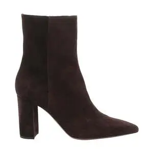 Paris Texas Anja Suede Zip Up Ankle Booties - Brown