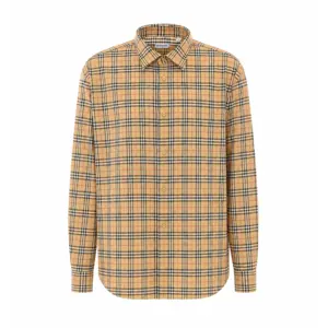 Burberry Check Motif Shirt - Cream