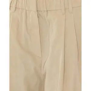 Brunello Cucinelli Pleated Front Trousers With Monile Detail - Cream