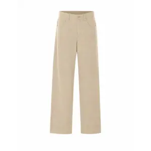 Brunello Cucinelli Beige Velvet Wide Leg Trousers - Cream