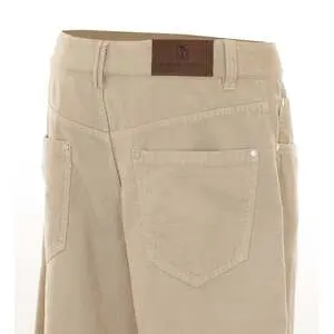 Brunello Cucinelli Beige Velvet Wide Leg Trousers - Cream