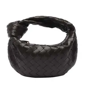 Bottega Veneta Mini Jodie Woven Leather Handbag - Brown