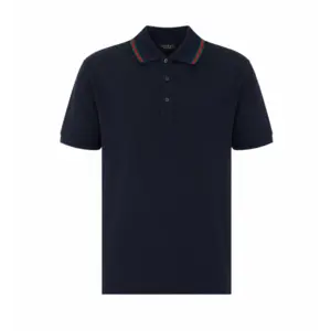 Gucci Piquet Polo With Web Detail - Blue