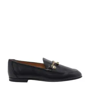 TOD'S Nappa Leather Loafers With Chain Detailing - Black