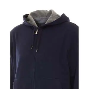 Brunello Cucinelli Double Fabric Zip-up Hoodie - Blue