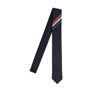 Thom Browne Logo Stripe Tie - Blue