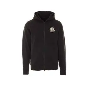 Moncler Full Zip Logo Hoodie - Black