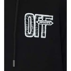 Off-White Graphic Print Hooded Sweatshirt - Black