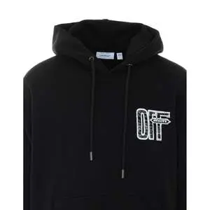 Off-White Graphic Print Hooded Sweatshirt - Black