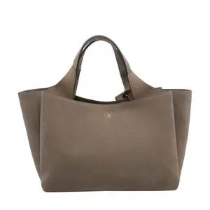 TOD'S Suede Mini Handbag With T Timeless Charm - Cream