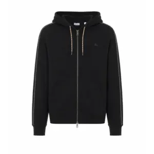 Burberry Check Trim Zip Hoodie - Black