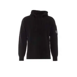 C.P. COMPANY Lens Knitted Hoodie - Black