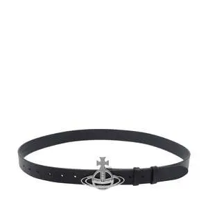 VIVIENNE WESTWOOD Orb Buckle Leather Belt - Black