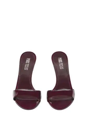 Paris Texas Lidia Mule 105 In Amarena Patent Leather - Red