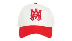 Amiri Ma Two Tone Canvas Hat - Alabaster/red