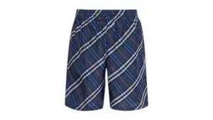 Burberry Check Pattern Silk Short - Blue
