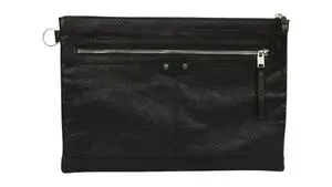 Balenciaga Clip L Leather Clutch - Black