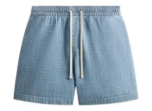 Kith Textured Indigo Weave Cayden Short - Light Indigo