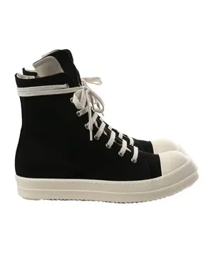 Rick Owens Round Toe Lace-up Sneakers - Black