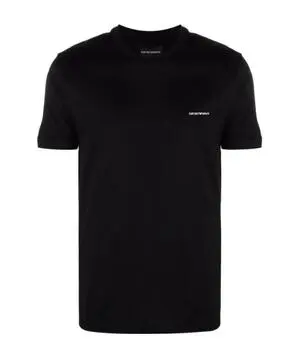 Emporio Armani Logo Printed Crewneck T-shirt - Black