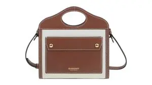 Burberry Two-tone Canvas And Leather Micro Pocket Bag