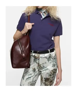 Acne Studios Logo Embroidered Polo T-shirt - Navy