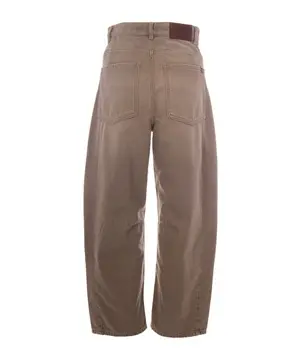 Max Mara Logo Patch Barrel-leg Jeans