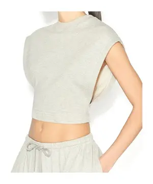 Alaïa Fleece Jersey Crop Top