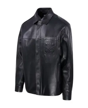 Loewe Logo-embossed Leather Jacket