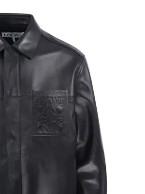 Loewe Logo-embossed Leather Jacket